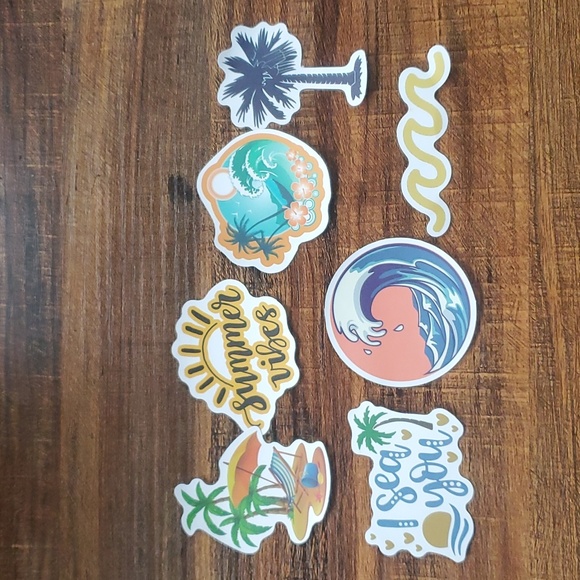 Other | Beach And Sea Themed Sticker Bundle | Poshmark